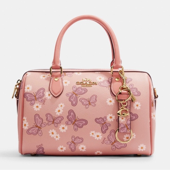 Coach | Accessories | Coach Pink Butterfly Trigger Keychain Fob Bag ...